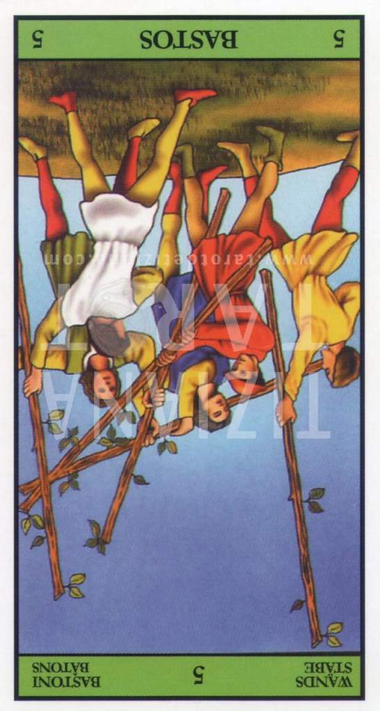 El 5 de Bastos en el Tarot - Tarot de Tiziana