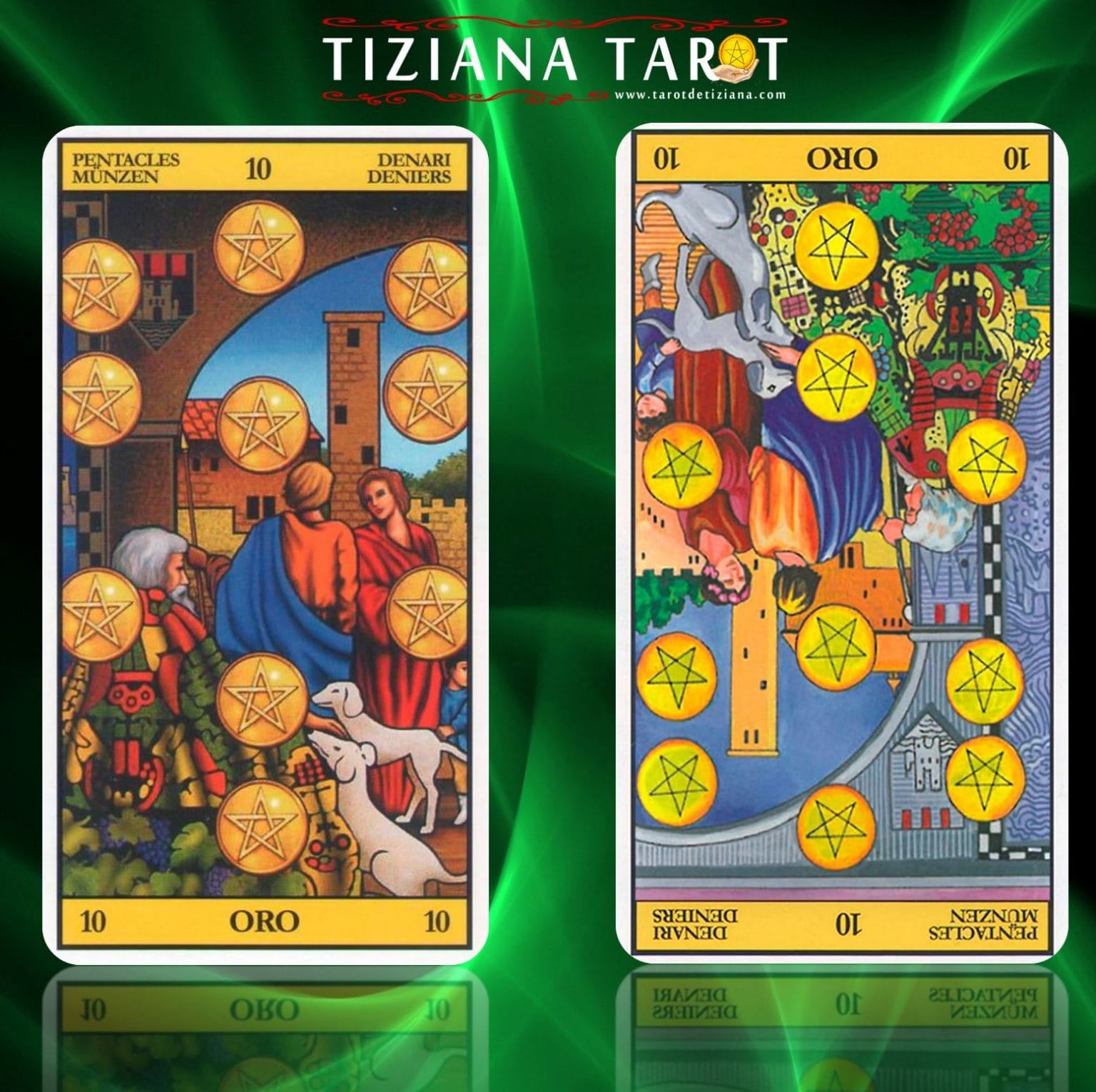 La carta del 10 de oros y su simbología explicada - Tarot de Tiziana